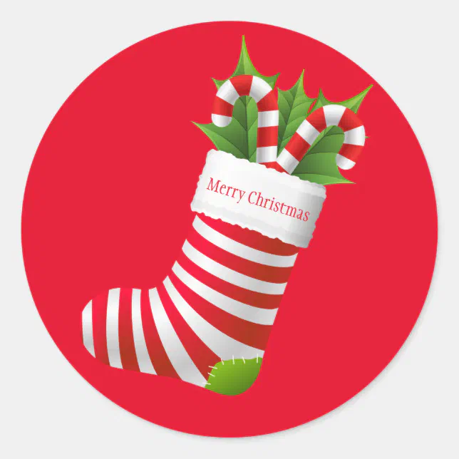 Christmas Stocking Stickers | Zazzle