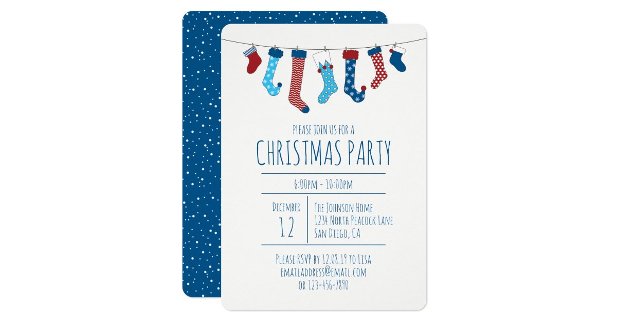 Christmas Stockings Party Invitation | Zazzle.com
