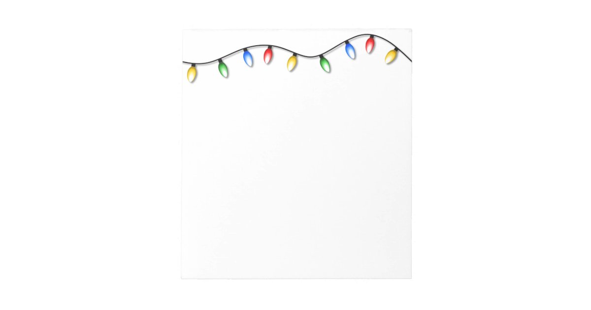 Christmas String Lights Note Pad | Zazzle