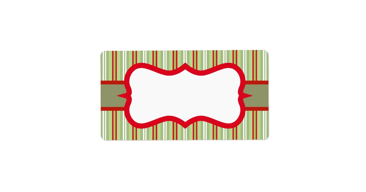 Christmas Striped Labels | Zazzle