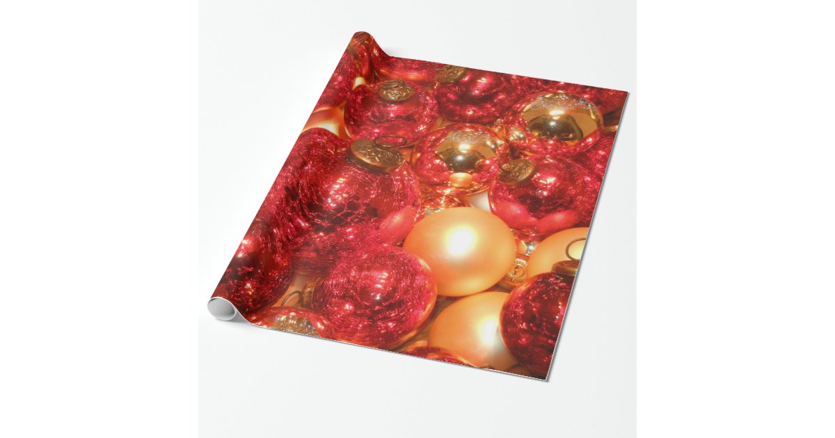 Christmas Stylish Shiny Lighting Ornaments Texture Wrapping Paper | Zazzle