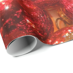 Christmas Stylish Shiny Lighting Ornaments Texture Wrapping Paper | Zazzle