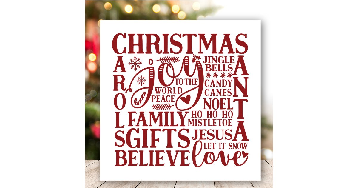 Christmas Subway Art | Fun Holiday Card | Zazzle