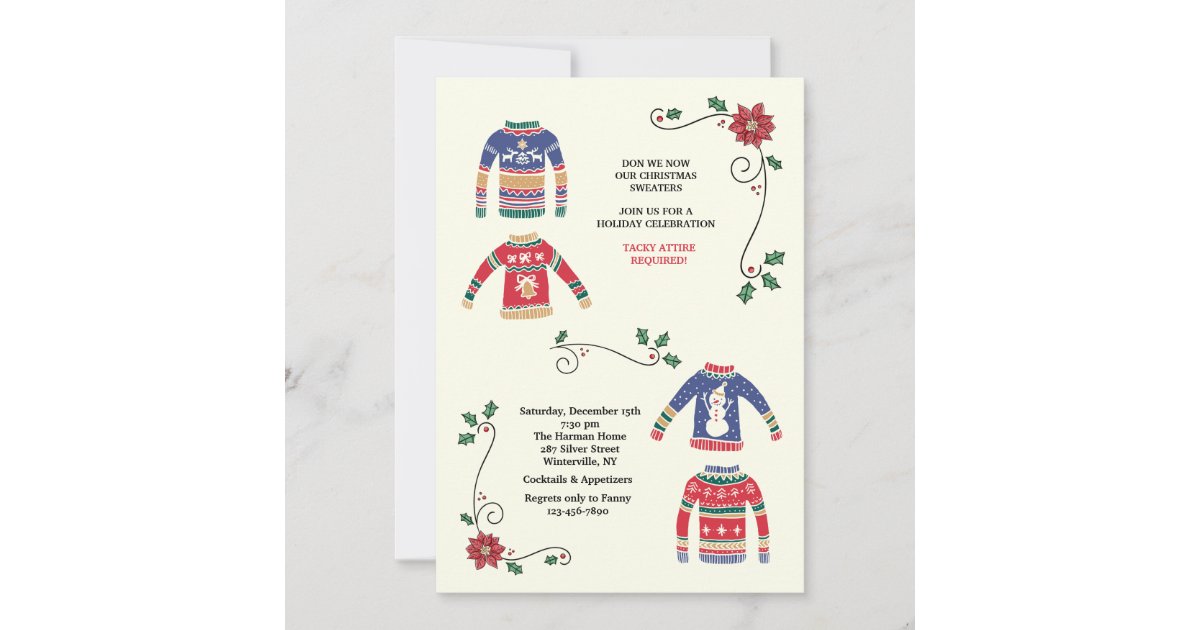 Christmas Sweaters Holiday Party Invitation | Zazzle