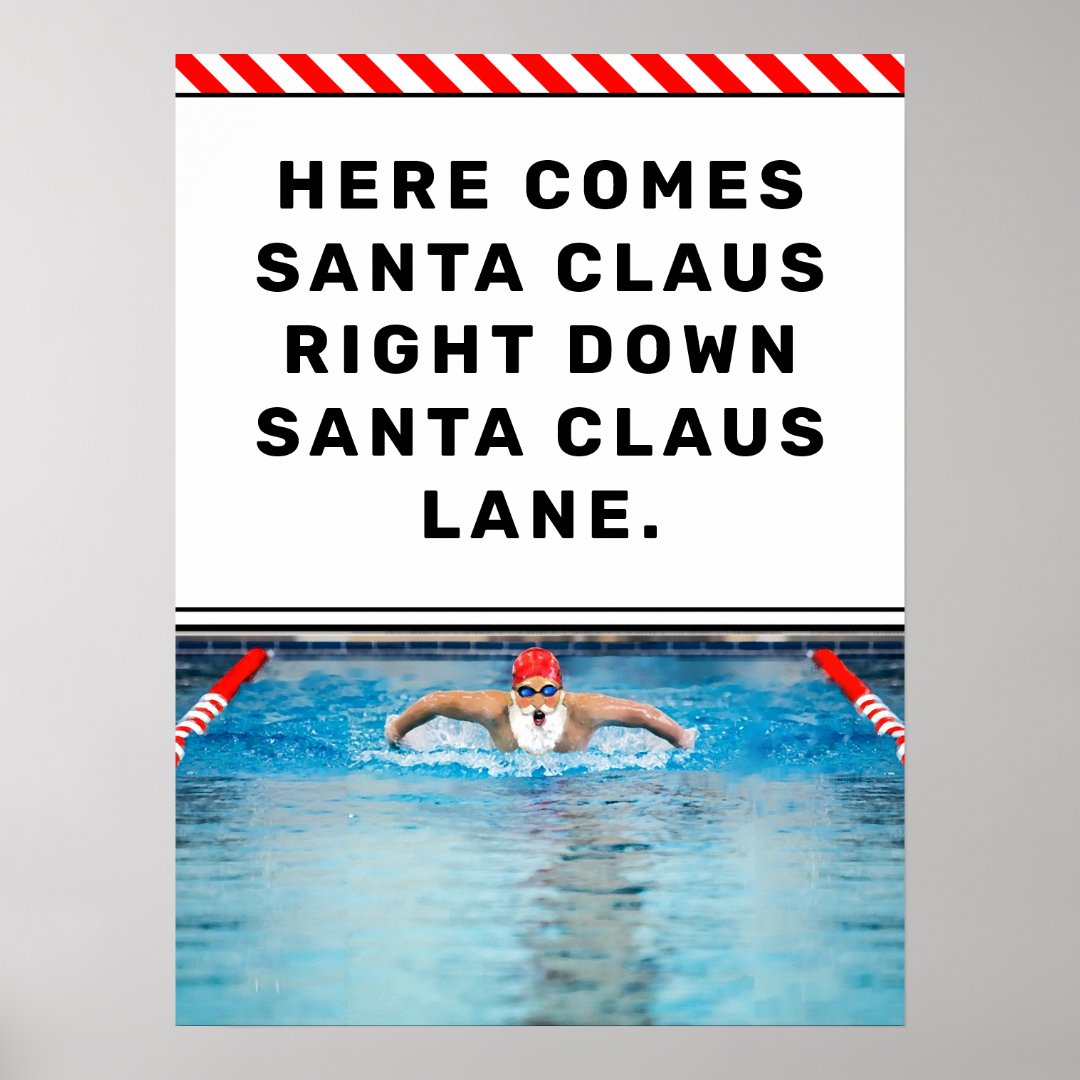 Christmas Swimming Poster | Zazzle