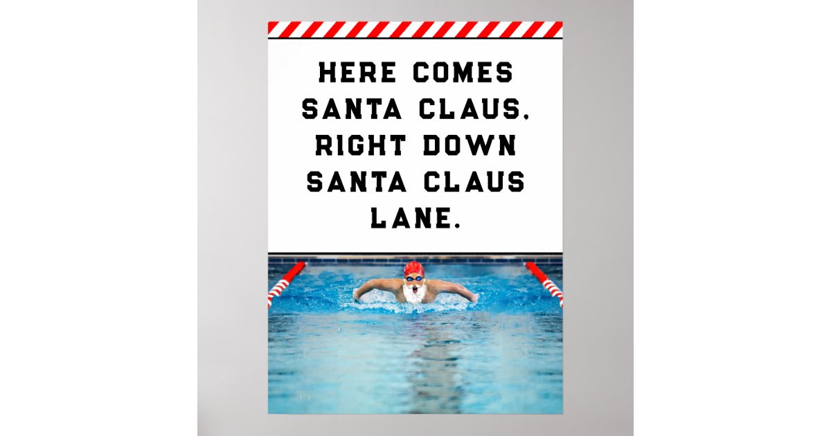 Christmas Swimming Poster | Zazzle