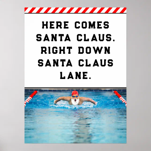 Christmas Swimming Poster | Zazzle