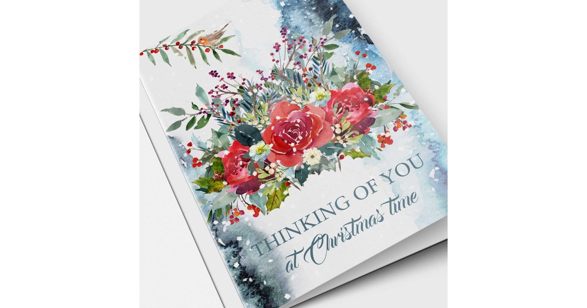 Christmas Sympathy Thinking of You Remembrance Holiday Card | Zazzle