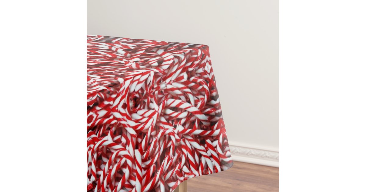 Christmas Tablecloth, Candy Cane Tablecloth | Zazzle