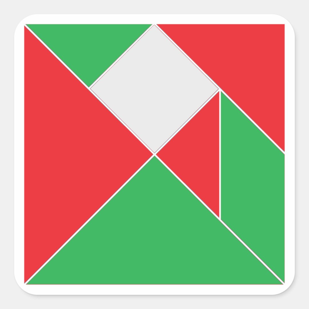 Christmas Tangram Puzzle Stickers | Zazzle