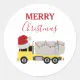 Christmas Tanker Truck Transportation Trucks Classic Round Sticker | Zazzle