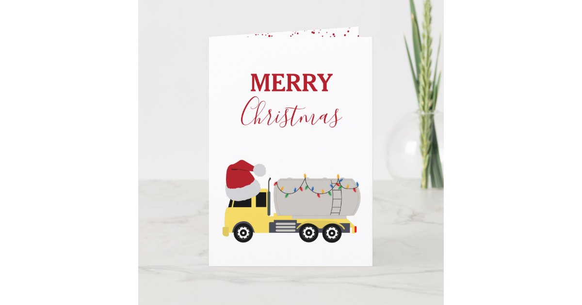 Christmas Tanker Truck Transportation Trucks Holiday Card | Zazzle