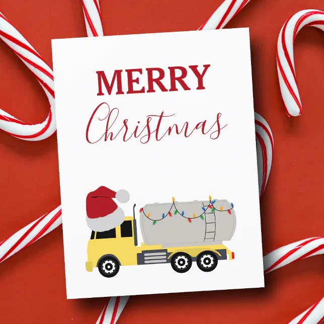 Christmas Tanker Truck Transportation Trucks Holiday Postcard | Zazzle