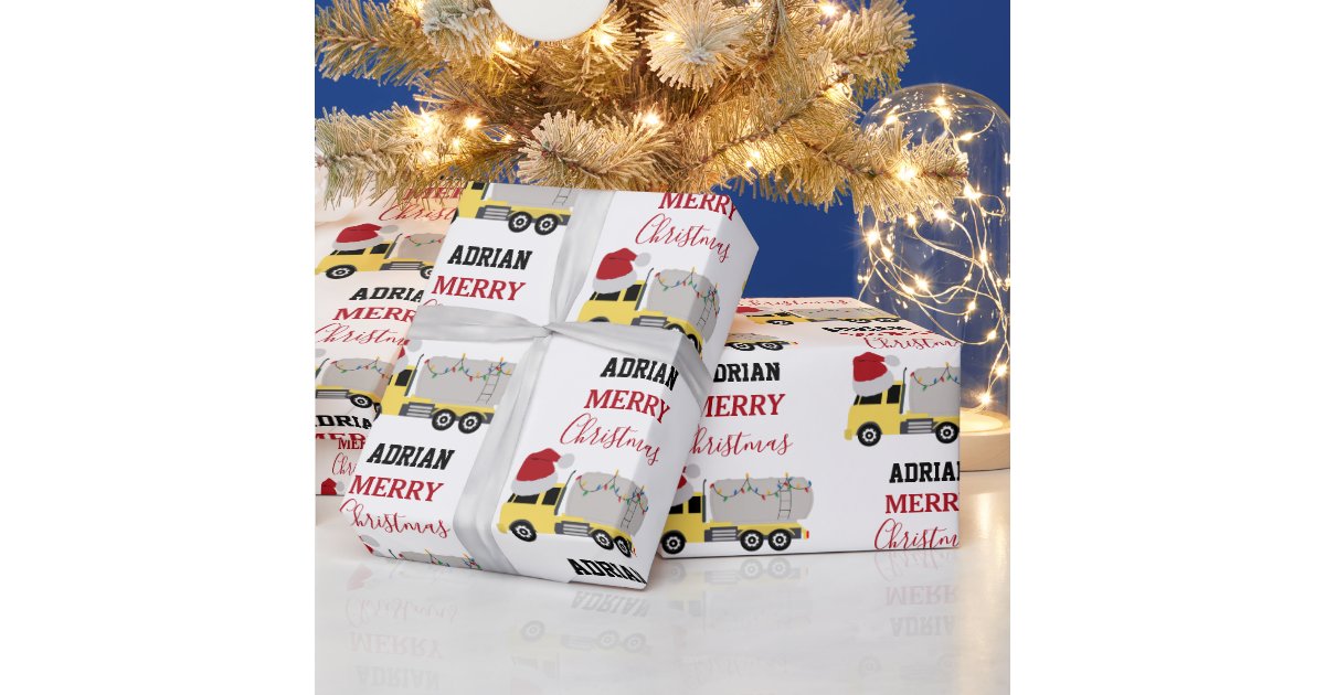 Christmas Tanker Truck Transportation Trucks Wrapping Paper | Zazzle