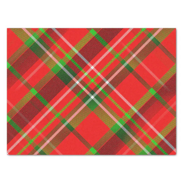 Christmas Tartan Pattern Red Green Gold Plaid Tissue Paper | Zazzle