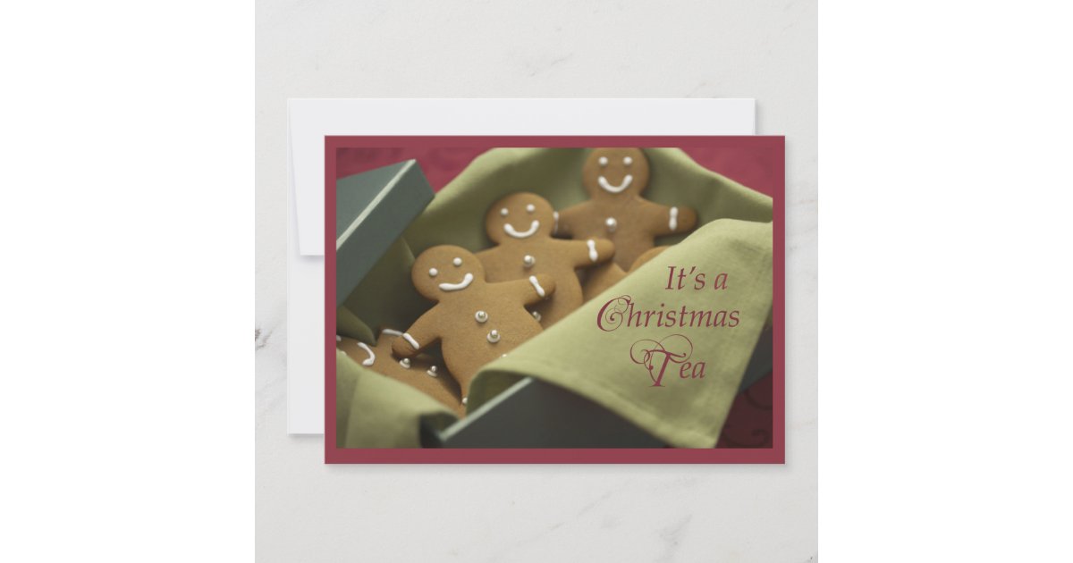 Christmas Tea Gingerbread Invitation | Zazzle