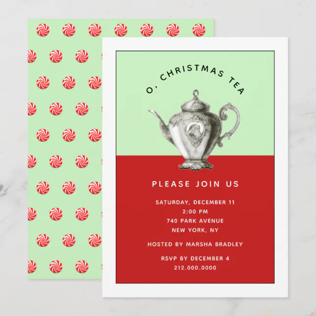 Christmas Tea invitation | Zazzle