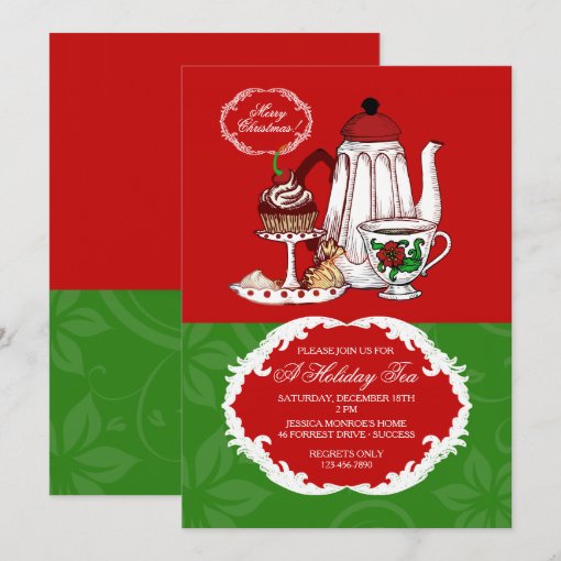 Christmas Tea Invitation | Zazzle