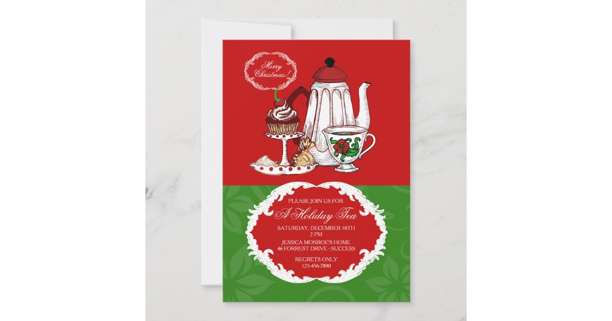 Christmas Tea Invitation | Zazzle