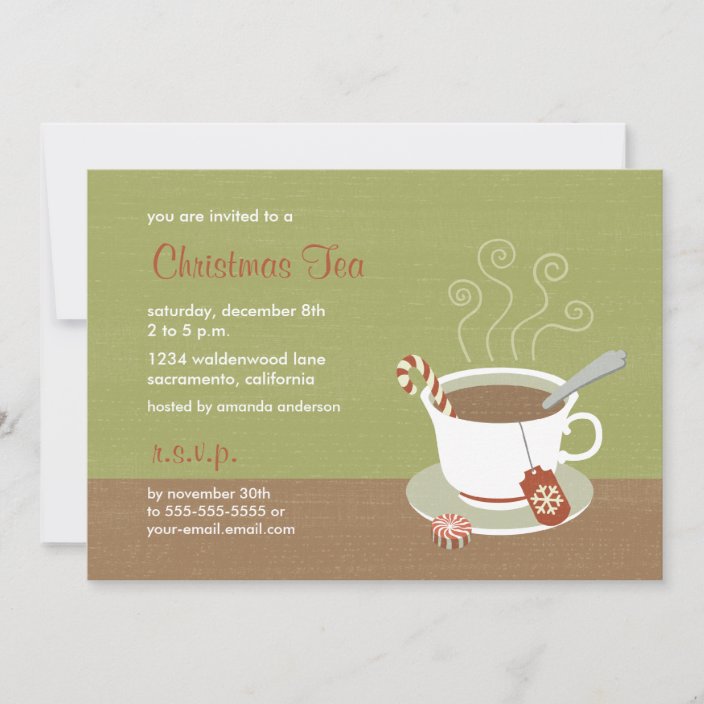 Christmas Tea of Holiday Tea Invitations | Zazzle.com