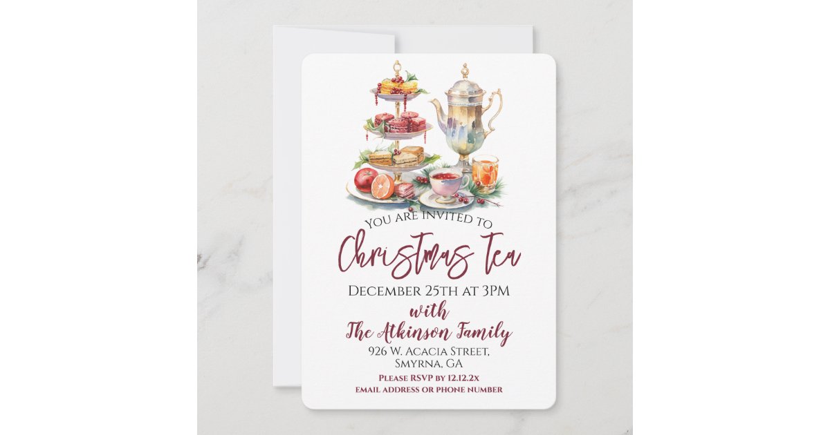 Christmas Tea Party Invitation | Zazzle