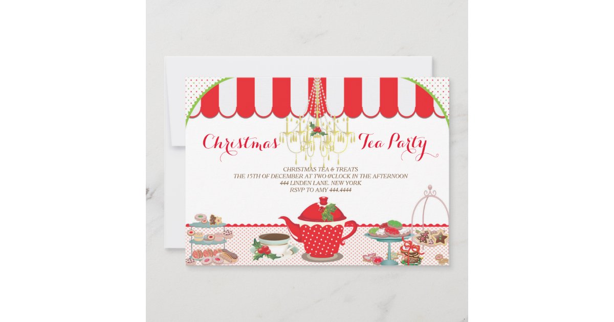 Christmas Tea Party Invitation | Zazzle