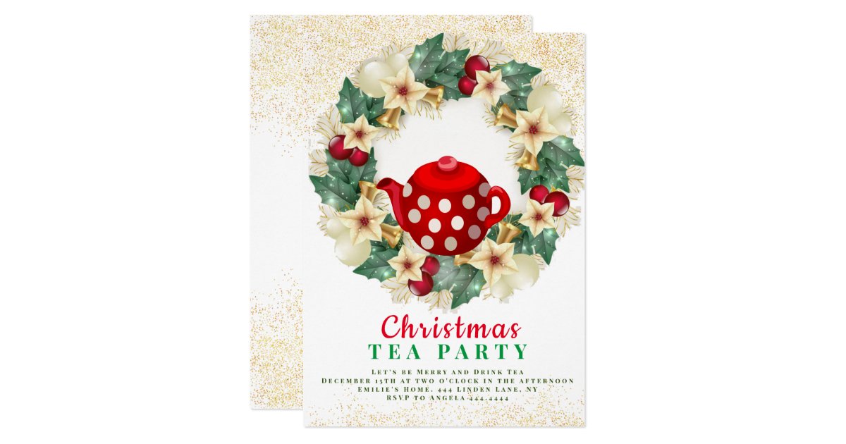 Christmas Tea Party Invitations | Zazzle.com