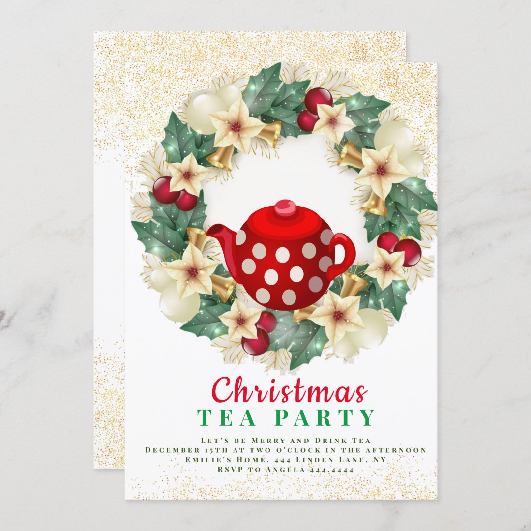 Christmas Tea Party Invitations | Zazzle