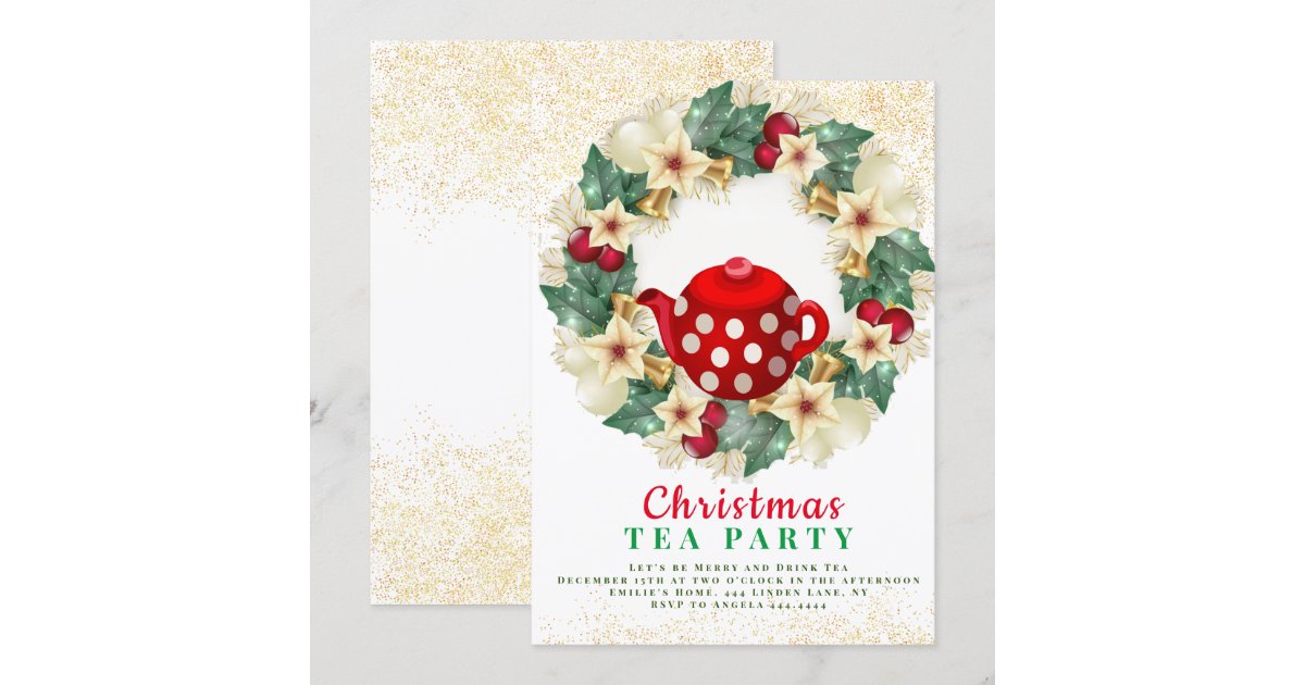 Christmas Tea Party Invitations | Zazzle