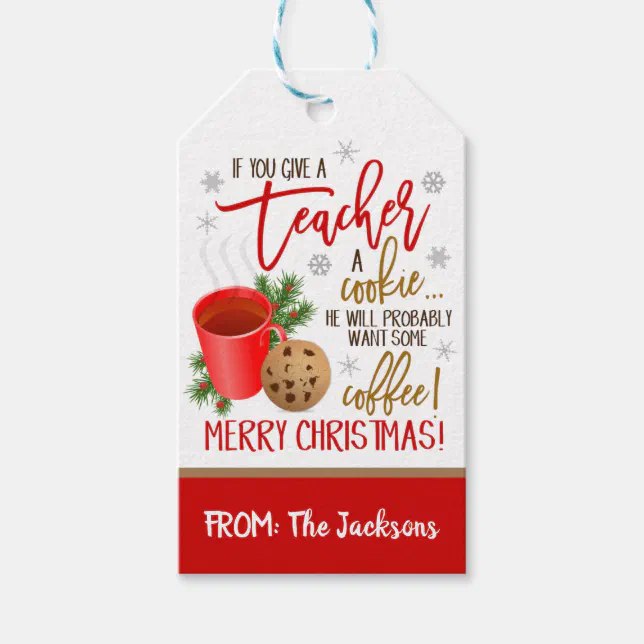 Christmas Teacher Gift Tag | Zazzle