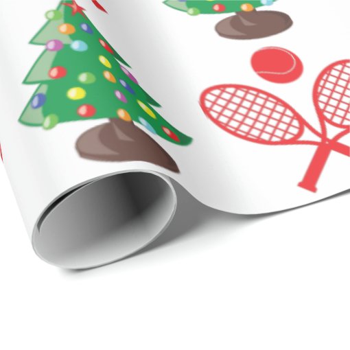 Christmas tennis pattern wrapping paper | Zazzle