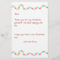 Christmas Thank You Letter From Kids Stationery | Zazzle