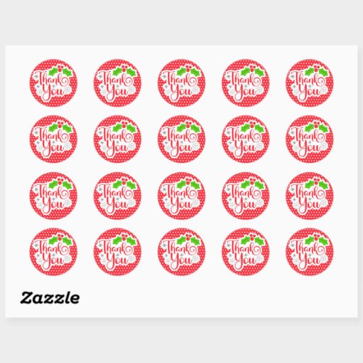 Christmas Thank You Sticker | Zazzle