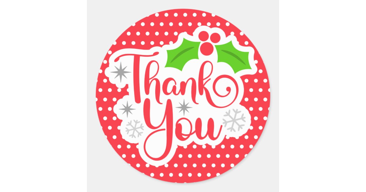Christmas Thank You Sticker | Zazzle