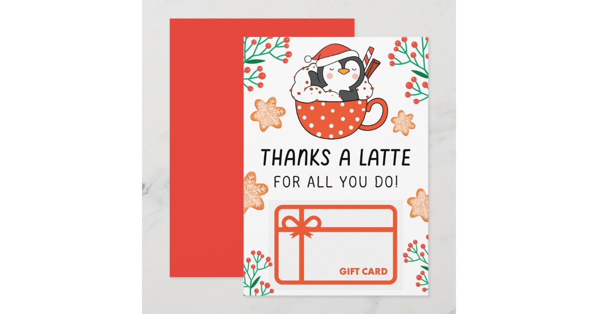 Christmas Thanks a Latte Gift Card Holder | Zazzle