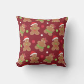 Christmas Theme Gingerbread Men Throw Pillow | Zazzle