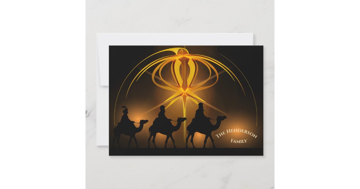 Christmas Three Kings Gold Custom Holiday Card | Zazzle