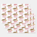 Christmas Tiger Funny Animal with Santa Hat Wrapping Paper Sheets | Zazzle