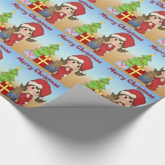 Christmas Toddler Girl Wrapping Paper | Zazzle
