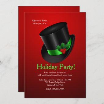 Christmas Top Hat Invitation | Zazzle