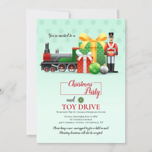 Christmas Toy Drive Party Invitation | Zazzle
