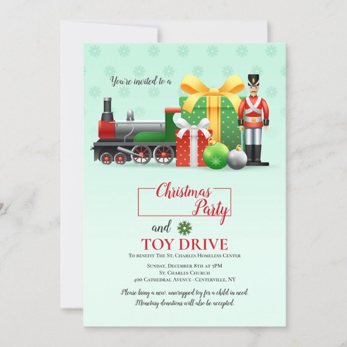 Christmas Toy Drive Party Invitation | Zazzle.com