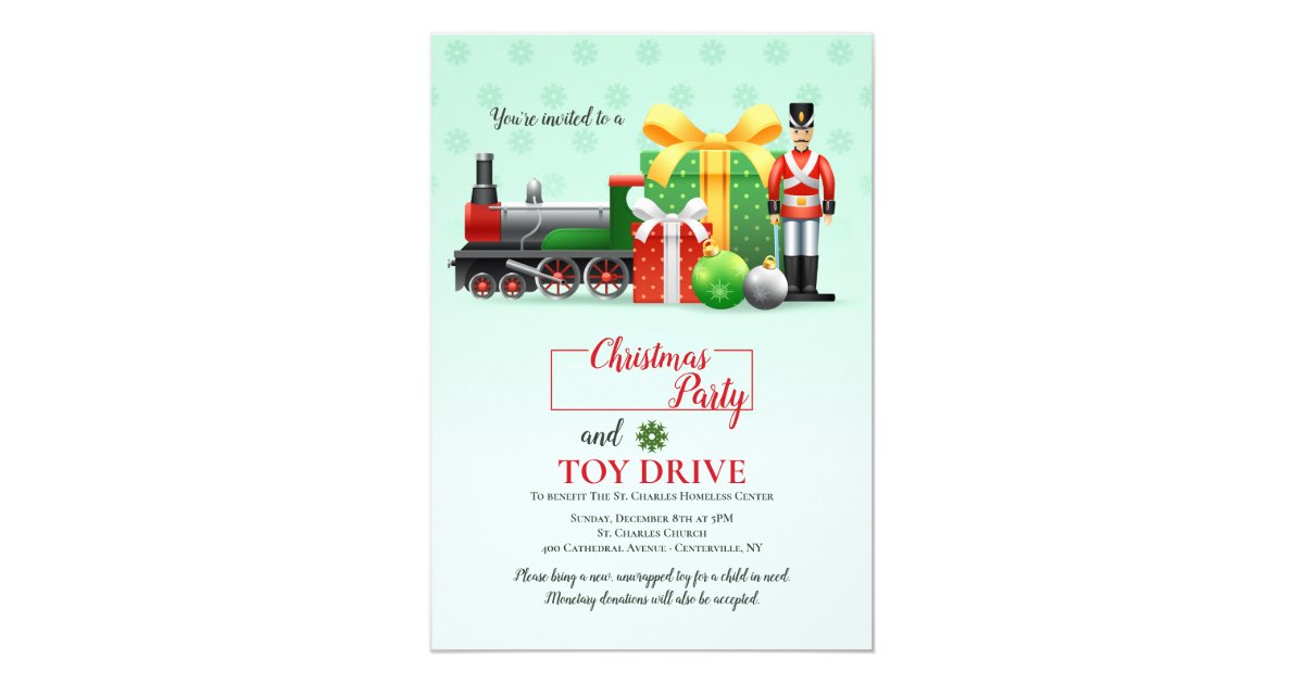 Christmas Toy Drive Party Invitation | Zazzle.com