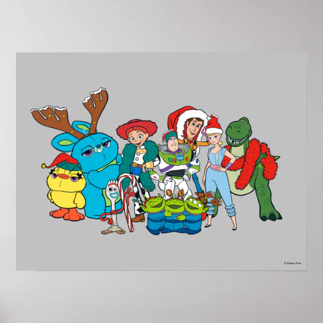 Christmas Toy Story Characters Poster | Zazzle