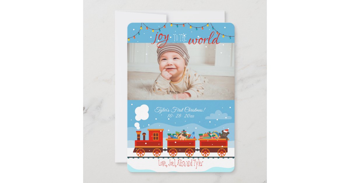 Christmas Toy Train Photo Holiday Card | Zazzle