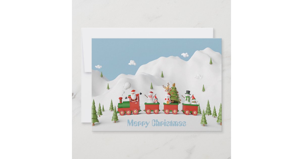 Christmas Train Greeting Card | Zazzle