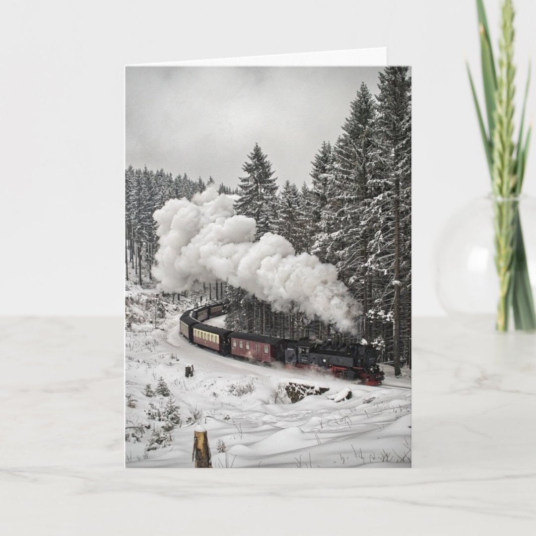 Christmas Train Holiday Card | Zazzle