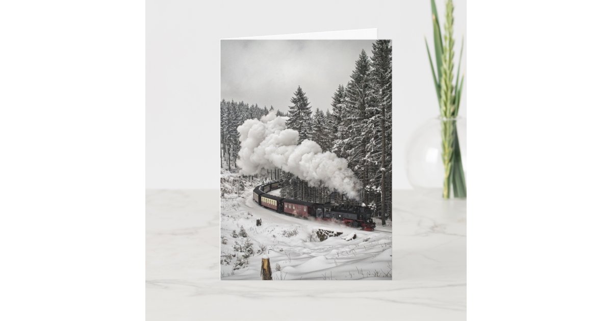 Christmas Train Holiday Card | Zazzle