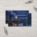 Christmas Train in the snow Business Card | Zazzle