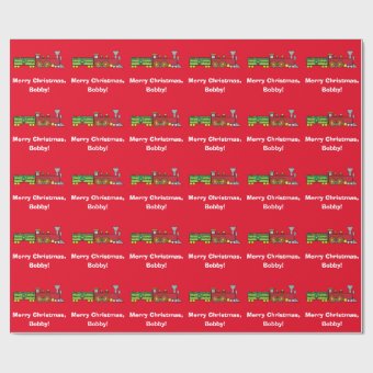 Christmas Train Wrapping Paper | Zazzle